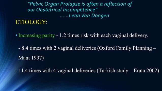 Vault prolapse, Pelvic organ Prolapse, Supports Of Uterus | PPSX