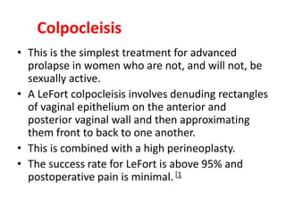 Vaginal Vault prolapse and suspension | PPT