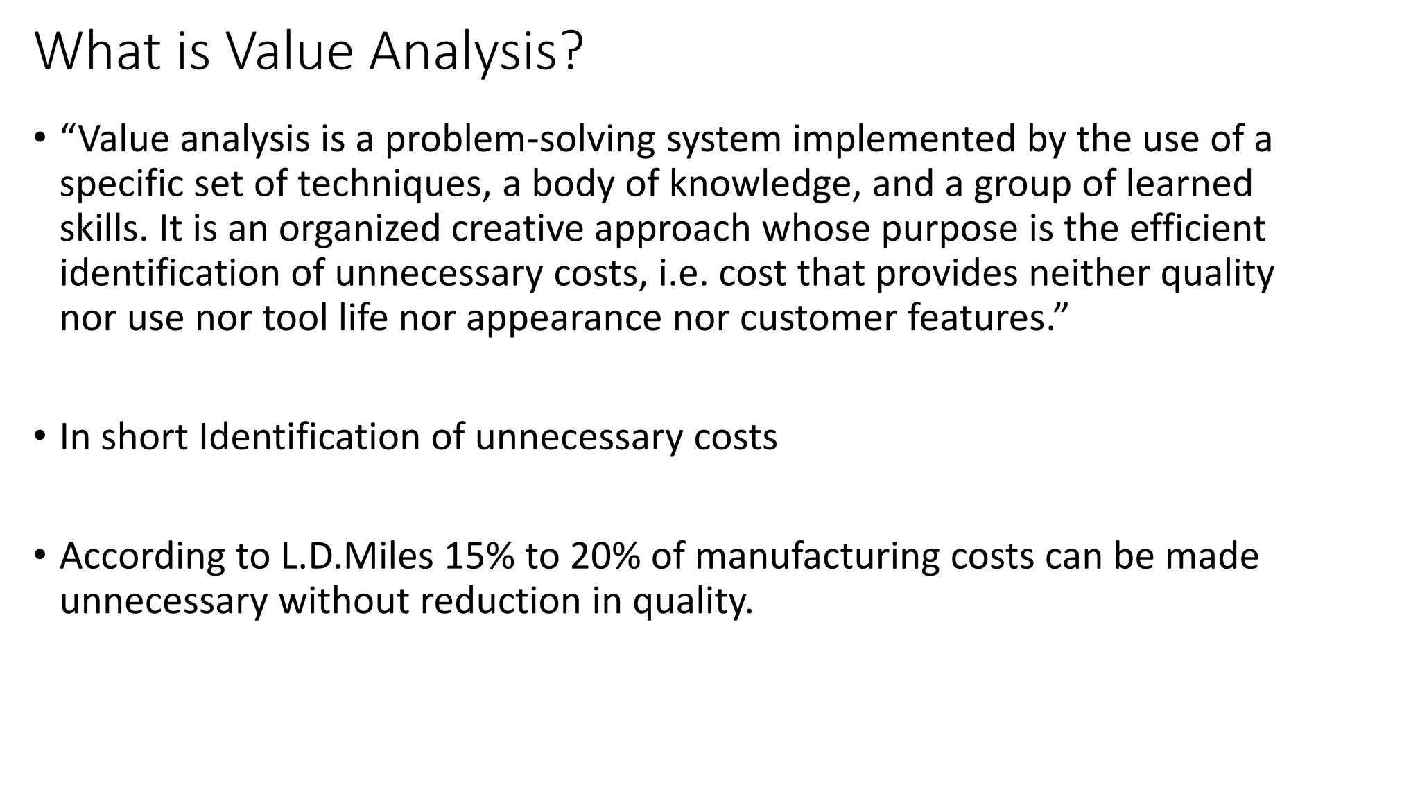 Value Analysis and Value Engineering -Function & Evaluation of Function ...