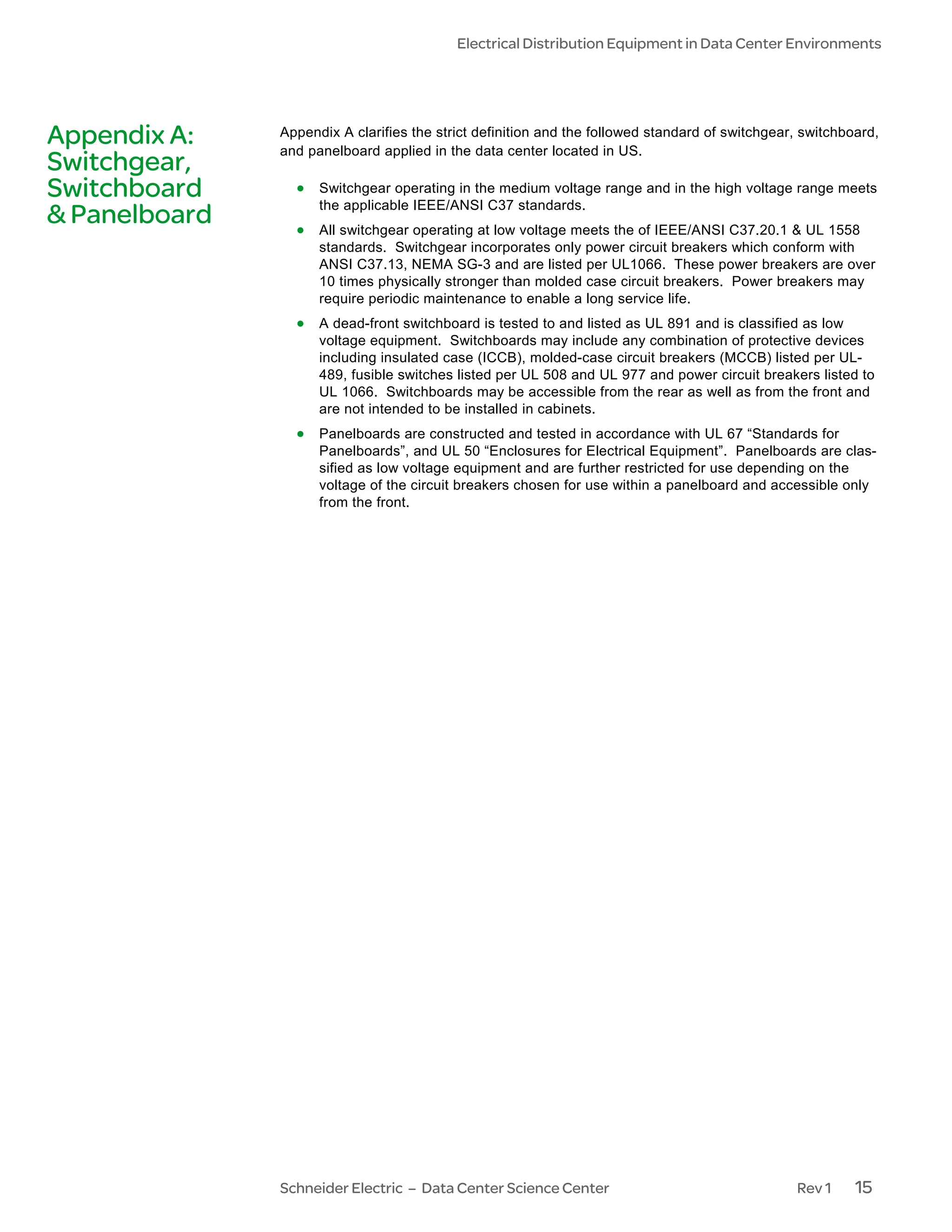 Electrical Distribution Equipment in Data Center Environments | PDF