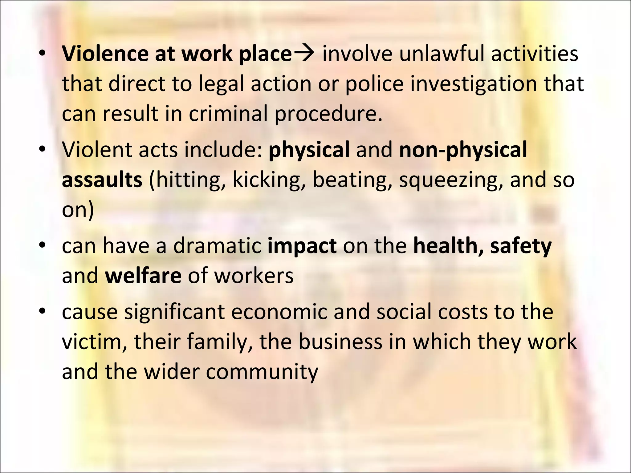 Violence at Workplace | PPT