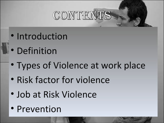 Violence at Workplace | PPT