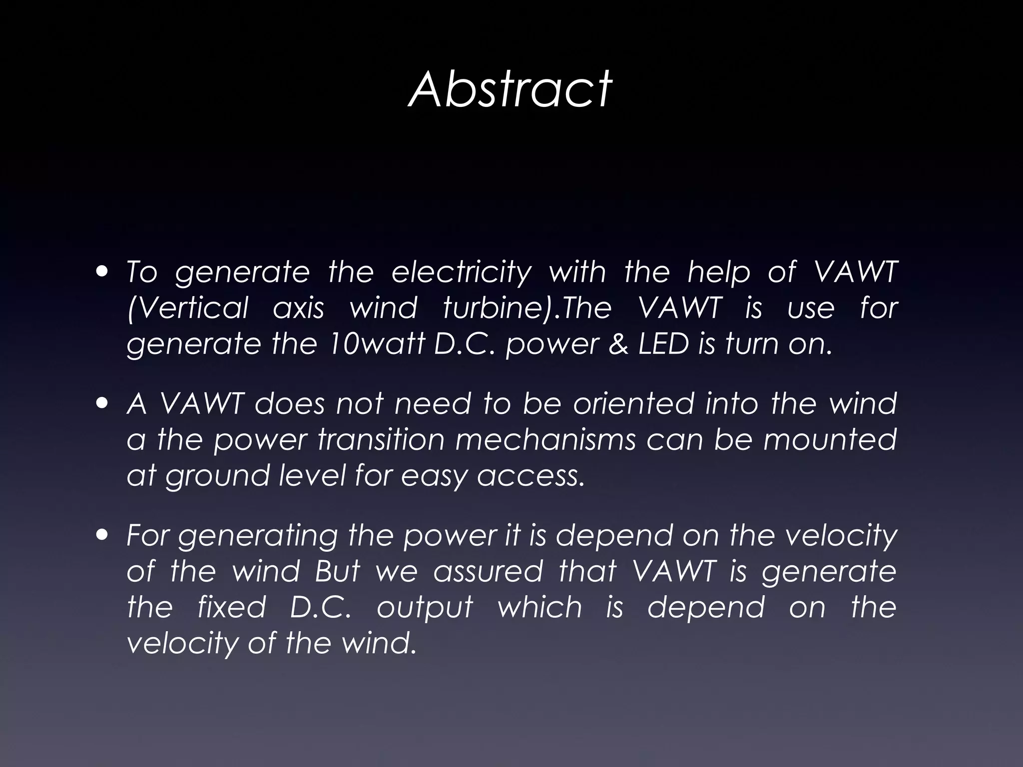 Vertical axis wind mill turbine | PPT