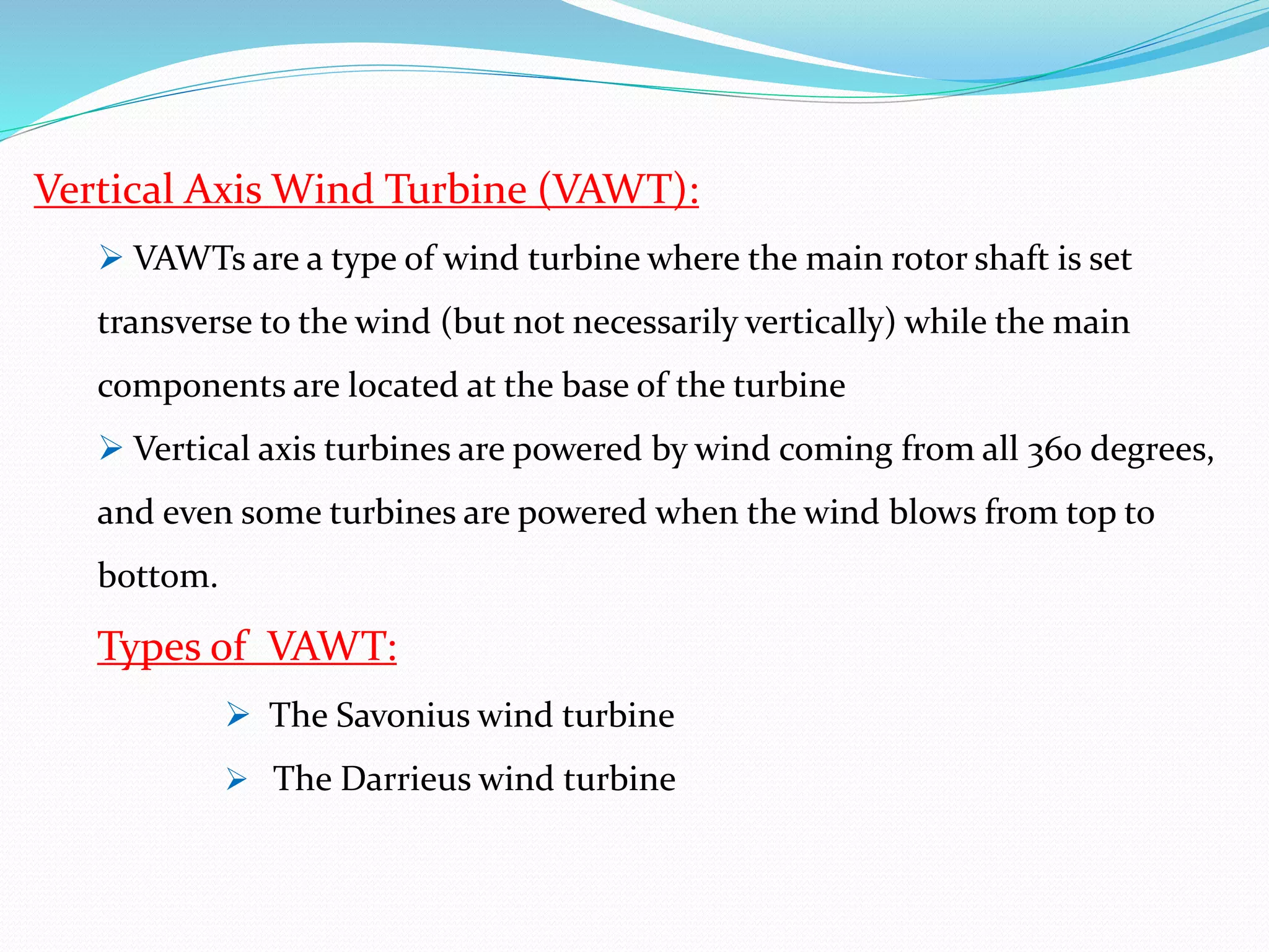 Vertical axis wind turbine | PPTX