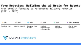 Vayu Robotics: Building the AI Brain for Robots (2021–2026) | PDF