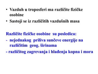 Vazdušne mase i vazdušni frontovi lj đ | PPTX