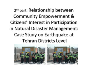 Relationship between community empowerment and citizens' interest in ...
