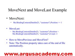 VISUAL BASIC .net data accesss vii | PPS | Databases | Computer Software and Applications