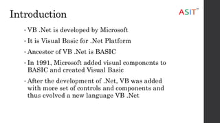 Learn VB.NET at ASIT | PPT