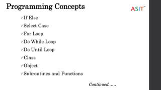 Learn VB.NET at ASIT | PPT