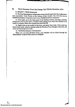 Syllabus Front End Design Tool VB.NET | BCA-205 | PDF