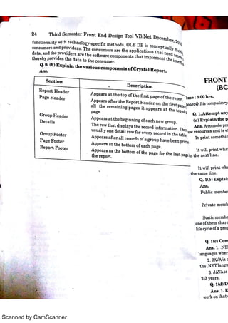 Syllabus Front End Design Tool VB.NET | BCA-205 | PDF