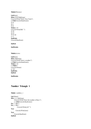 Vb.net programs | DOCX