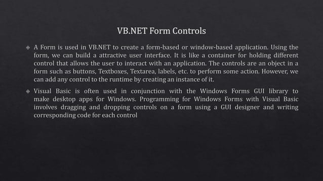 Vb.net and .Net Framework | PPTX