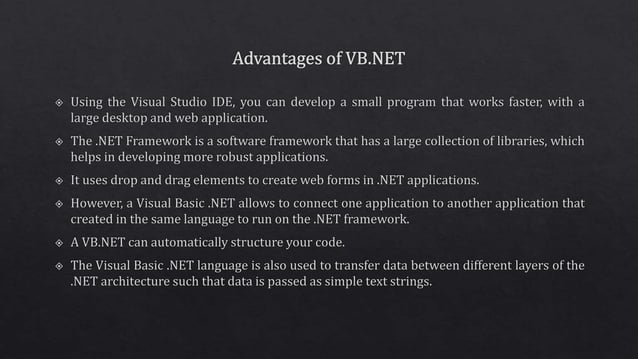 Vb.net and .Net Framework | PPTX