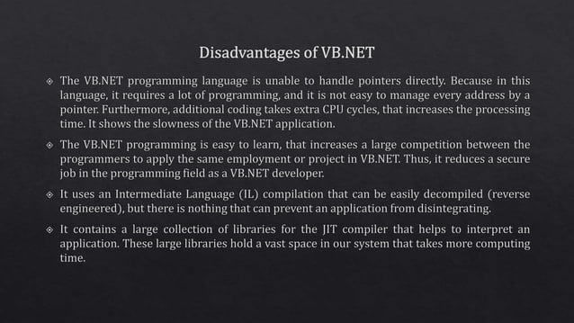 Vb.net and .Net Framework | PPTX