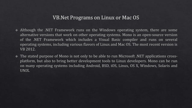 Vb.net and .Net Framework | PPTX