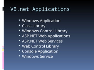 .Net IDE Components and Applications | PPT