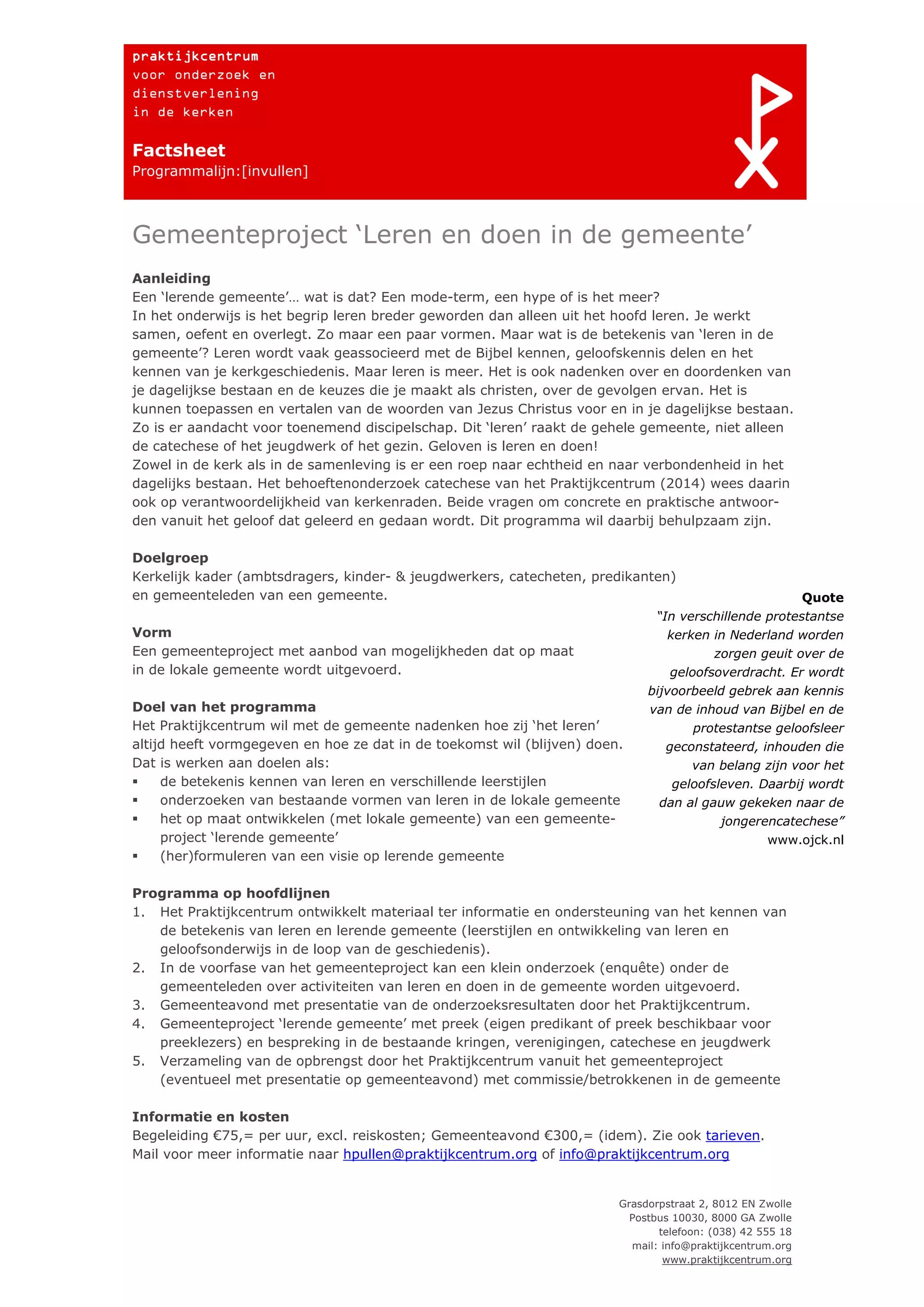 Gemeenteproject leren en doen | PDF