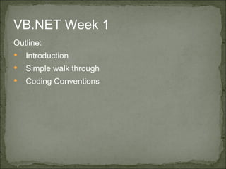 Vb.Net 01 To 03 Summary Upload | PPT