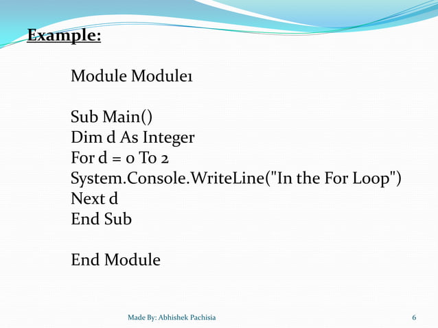 Vb.net (loop structure) | PPT