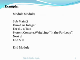 Vb.net (loop structure) | PPT