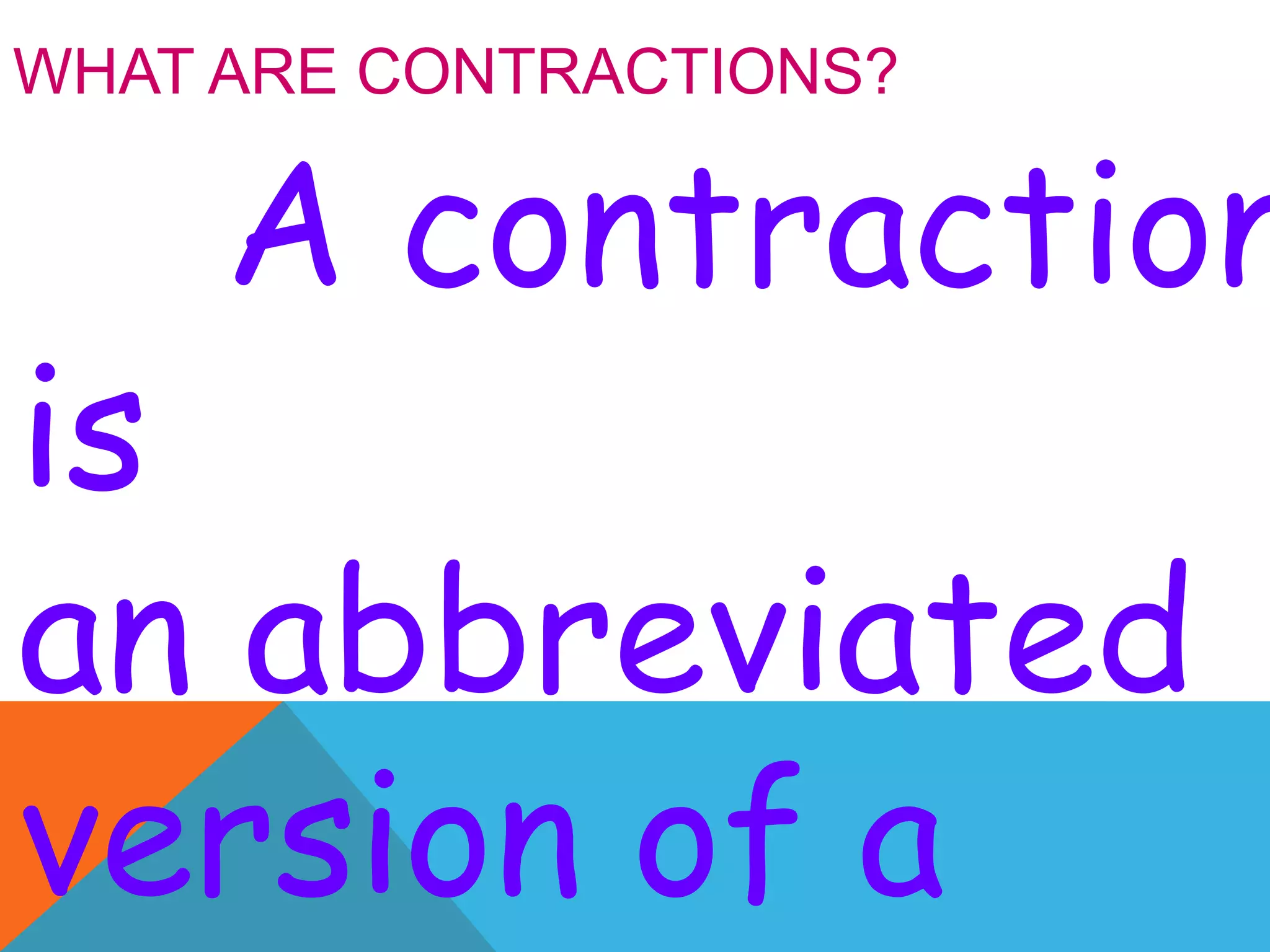 Contractions | PPTX