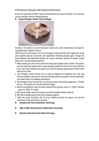 Farady Indoor vacuum circuit breaker | PDF