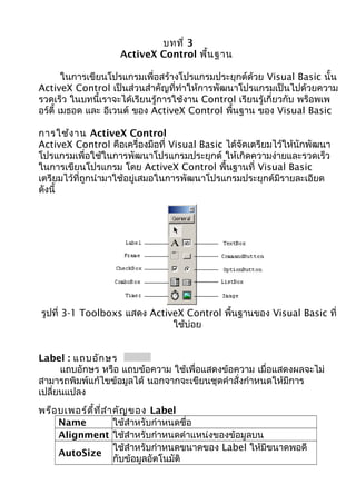 Vb6 3 ActiveX Control พื้นฐาน | DOC