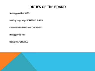 Board Roles and Responsibilities | PDF