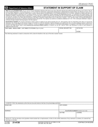 Vba 21-4138-are 02-25-2010 oakland dro | PDF