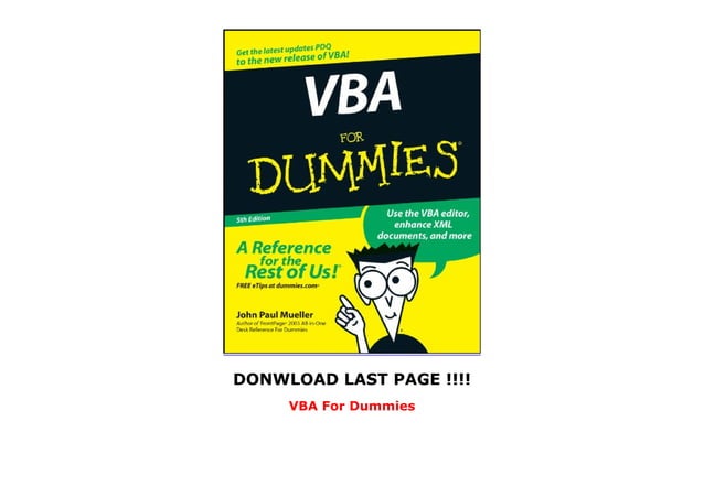VBA For Dummies | PPT