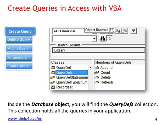 Using Queries within Microsoft Access VBA