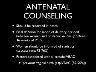 Vaginal Birth after C Section (VBAC) | PDF