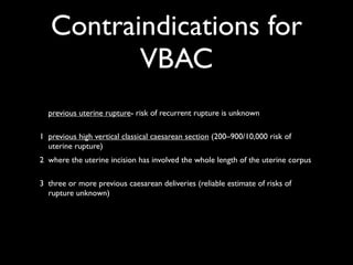 Vaginal Birth after C Section (VBAC) | PDF