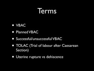 Vaginal Birth after C Section (VBAC) | PDF