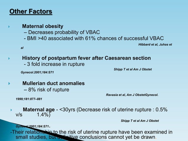 vbac vaginal birth after caesarean section | PPT