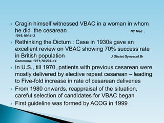 vbac vaginal birth after caesarean section | PPTX