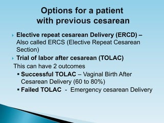 vbac vaginal birth after caesarean section | PPTX