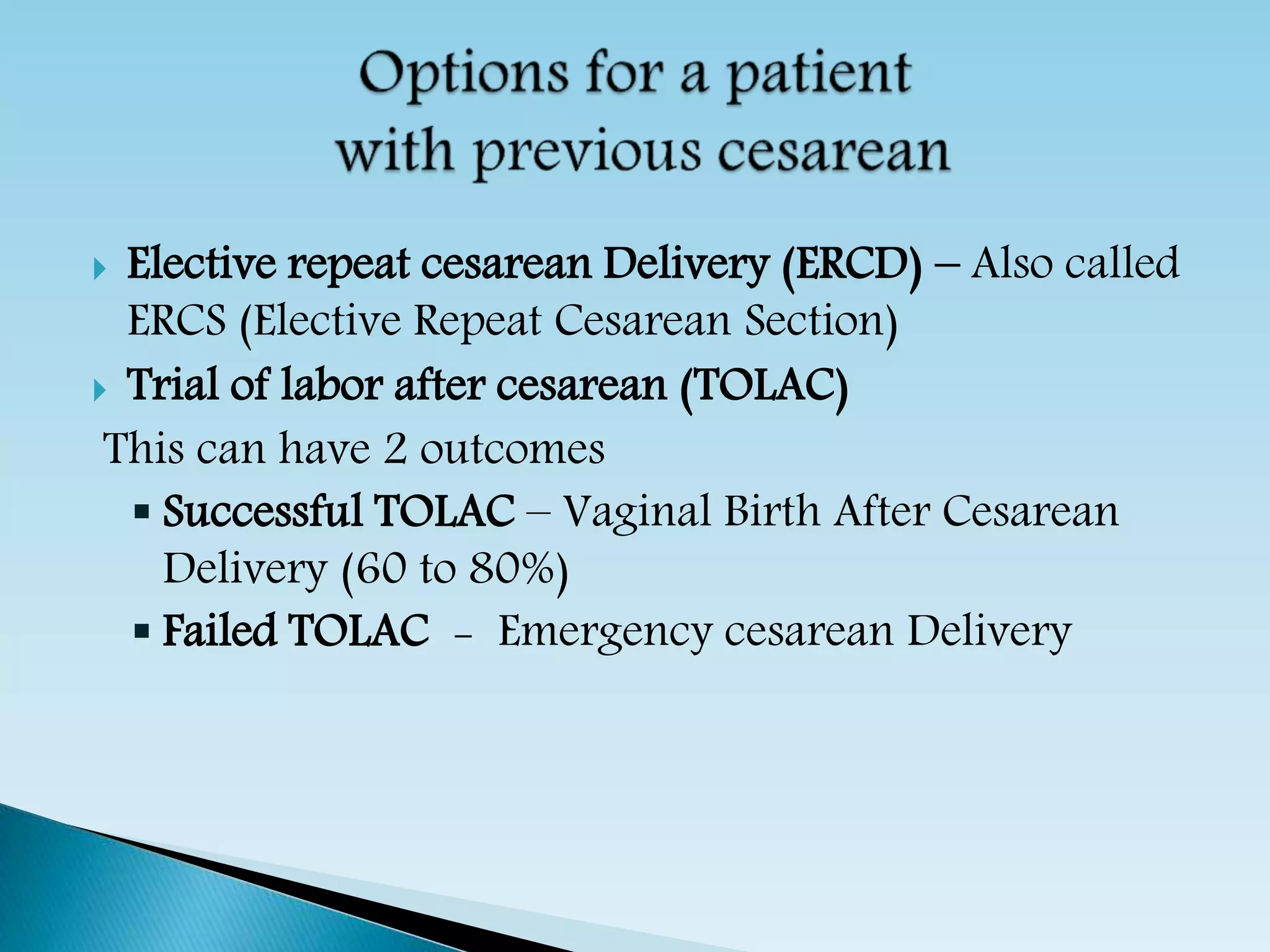 Vaginal Birth After Cesarean Delivery | PPTX