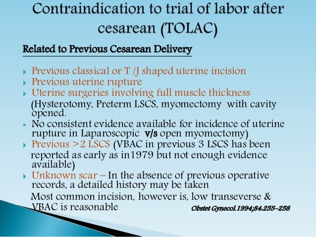 Vaginal Birth After Cesarean Delivery