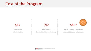 VBA Classes from Chandoo.org - Course Brochure | PPTX
