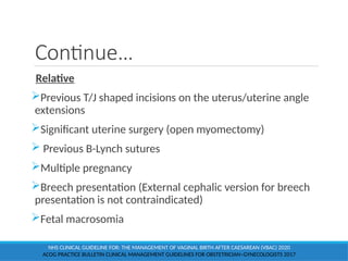 Vaginal birth after cesarean presentation | PPTX
