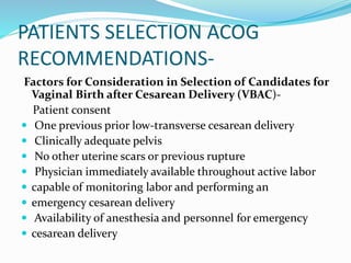 Vbacs | PPTX | Pregnancy | Reproductive Health