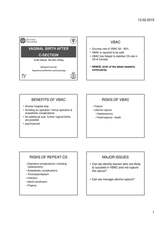 Vaginal birth after C-section | PDF