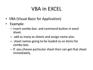 VBA in MS-Excel | PPT