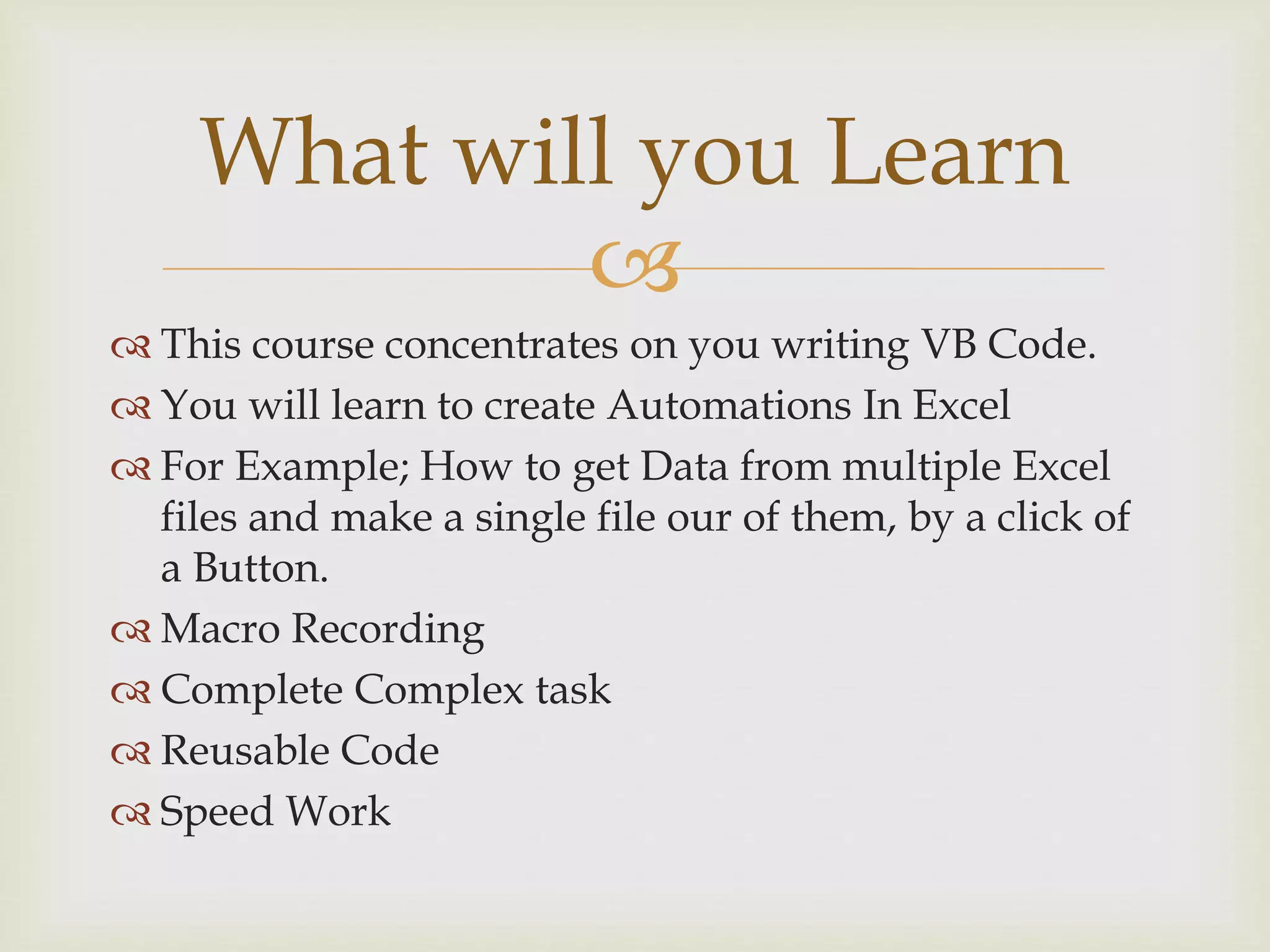 Vba introduction | PPTX
