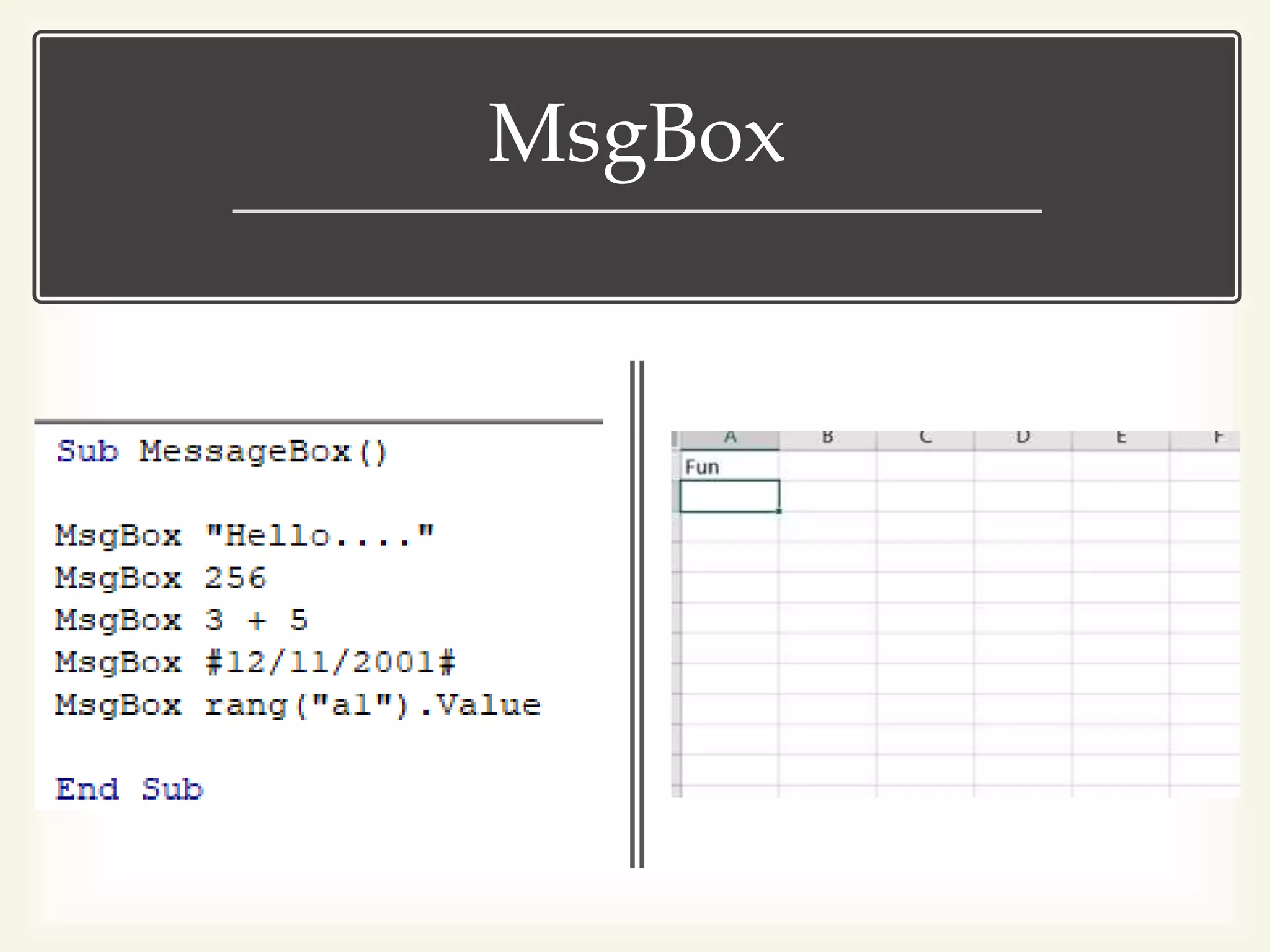 Vba introduction | PPTX
