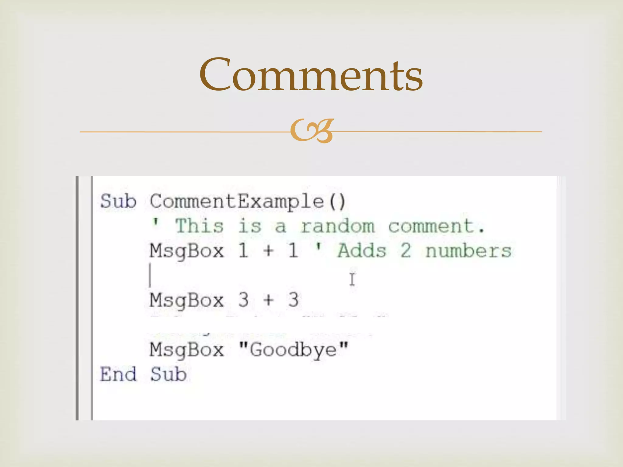 Vba introduction | PPTX