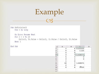 Vba introduction | PPTX